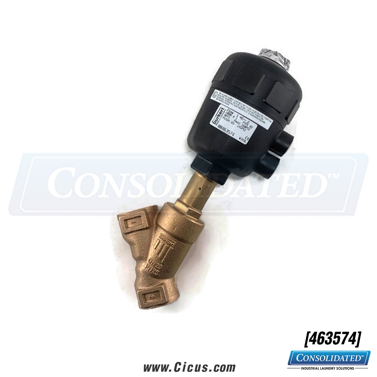 463574 - Burkert - Pneumatically 2/2 Way Angle Seat Valve - Type 2000 - Consolidated ...